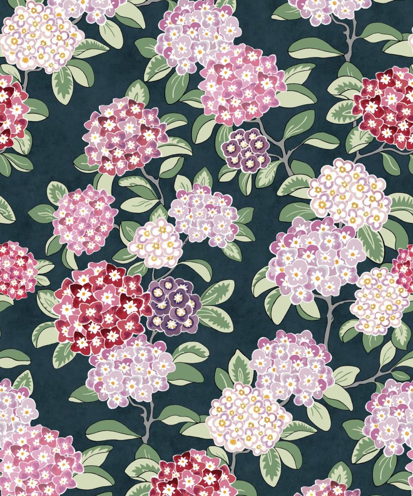 Hydrangea • Painted Floral Wallpaper • Milton & King