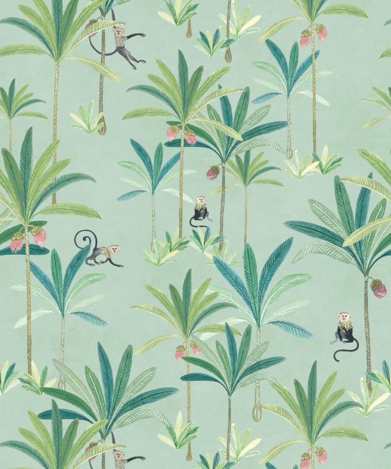 Monkey Palms Wallpaper • Tropical Palm Wallpaper • Milton & King