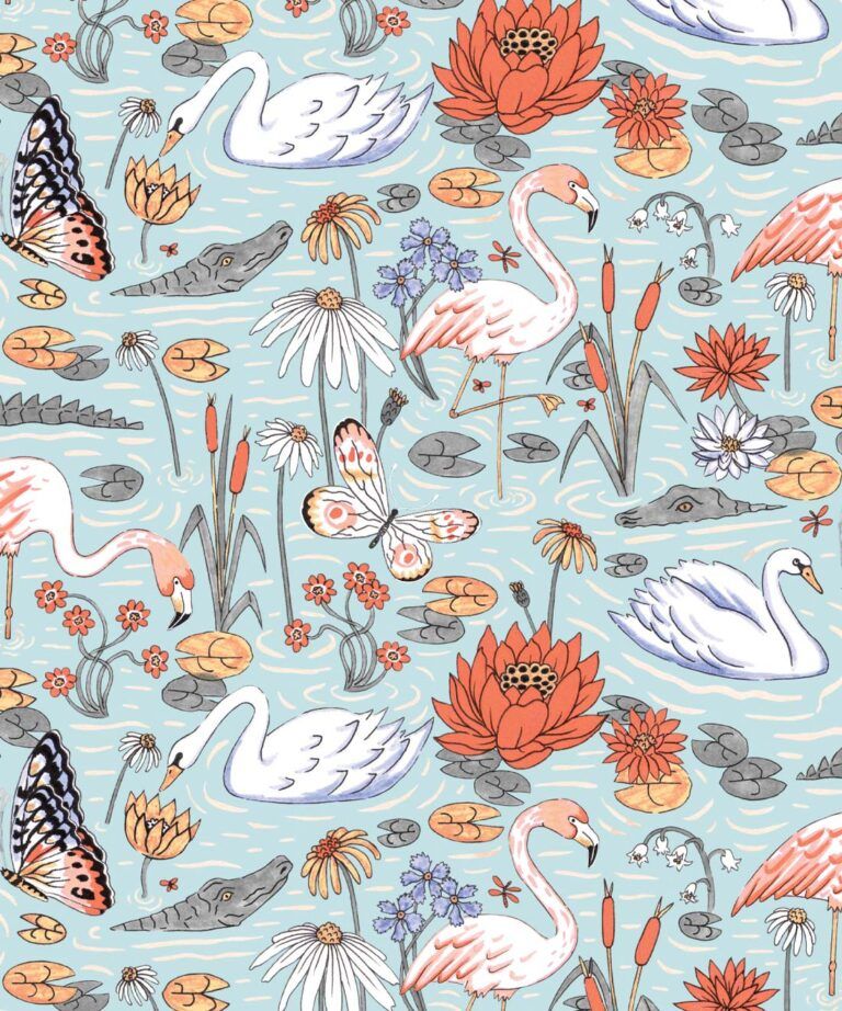 Pond Pattern Wallpaper • Animal Wallpaper • Milton & King