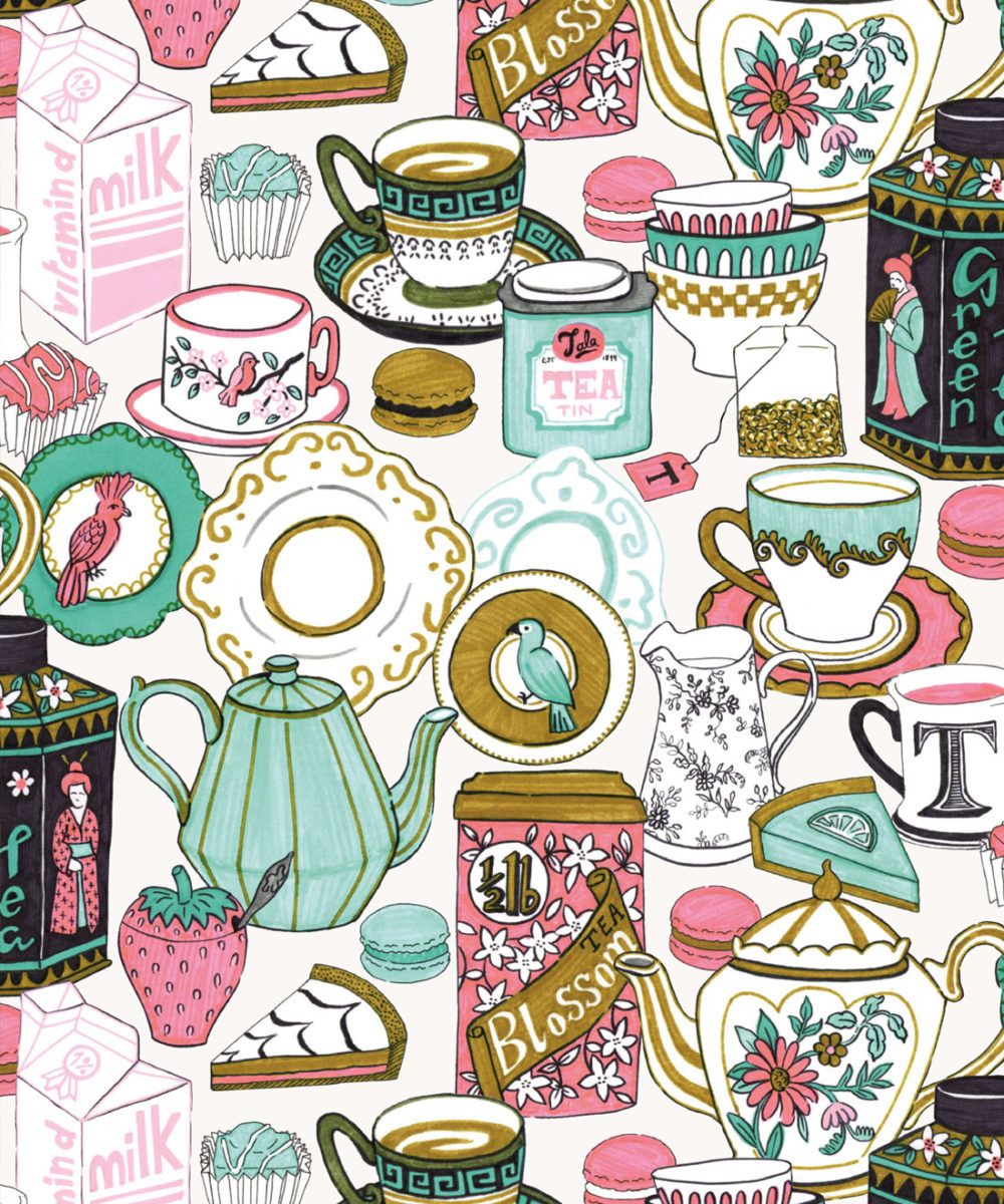 Tea Time Wallpaper • Fun, Kitchen Wallpaper • Milton & King