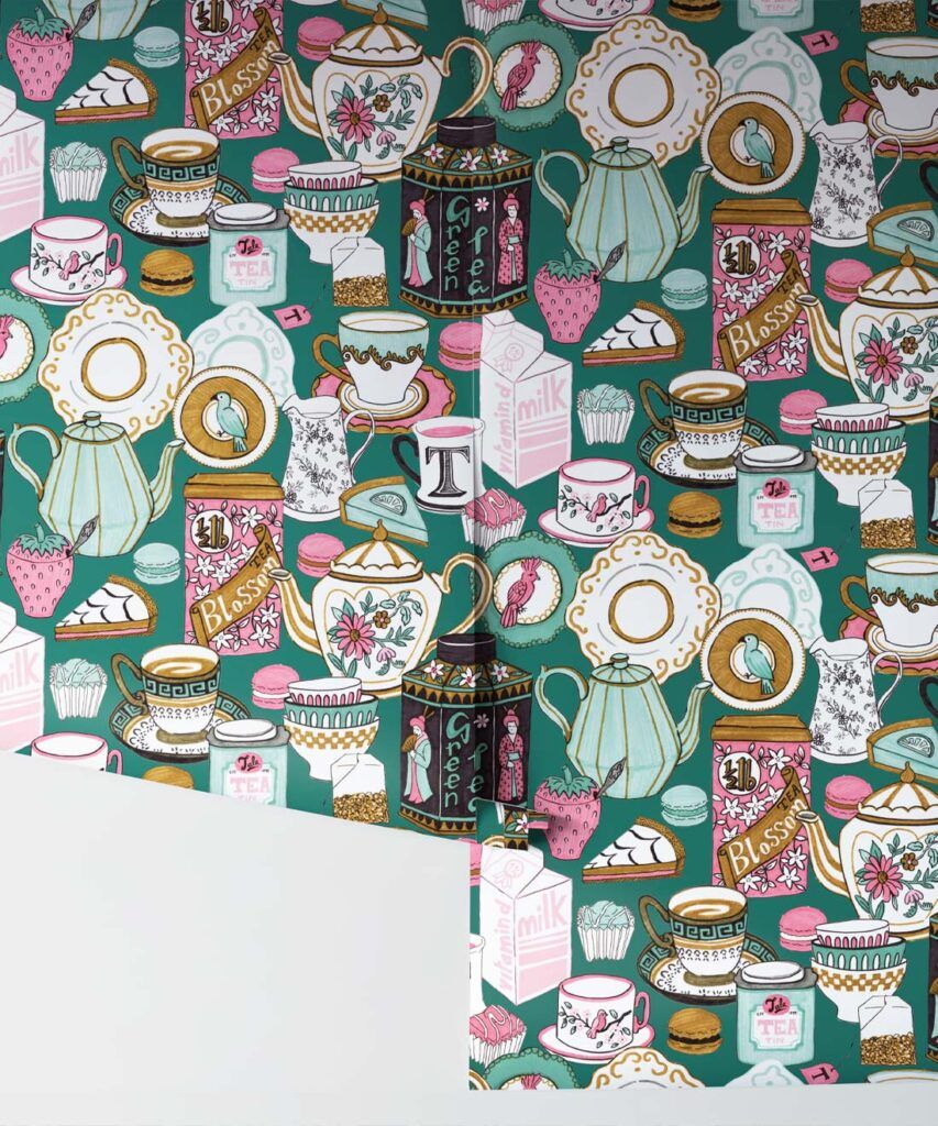 Tea Time Wallpaper • Fun, Kitchen Wallpaper • Milton & King