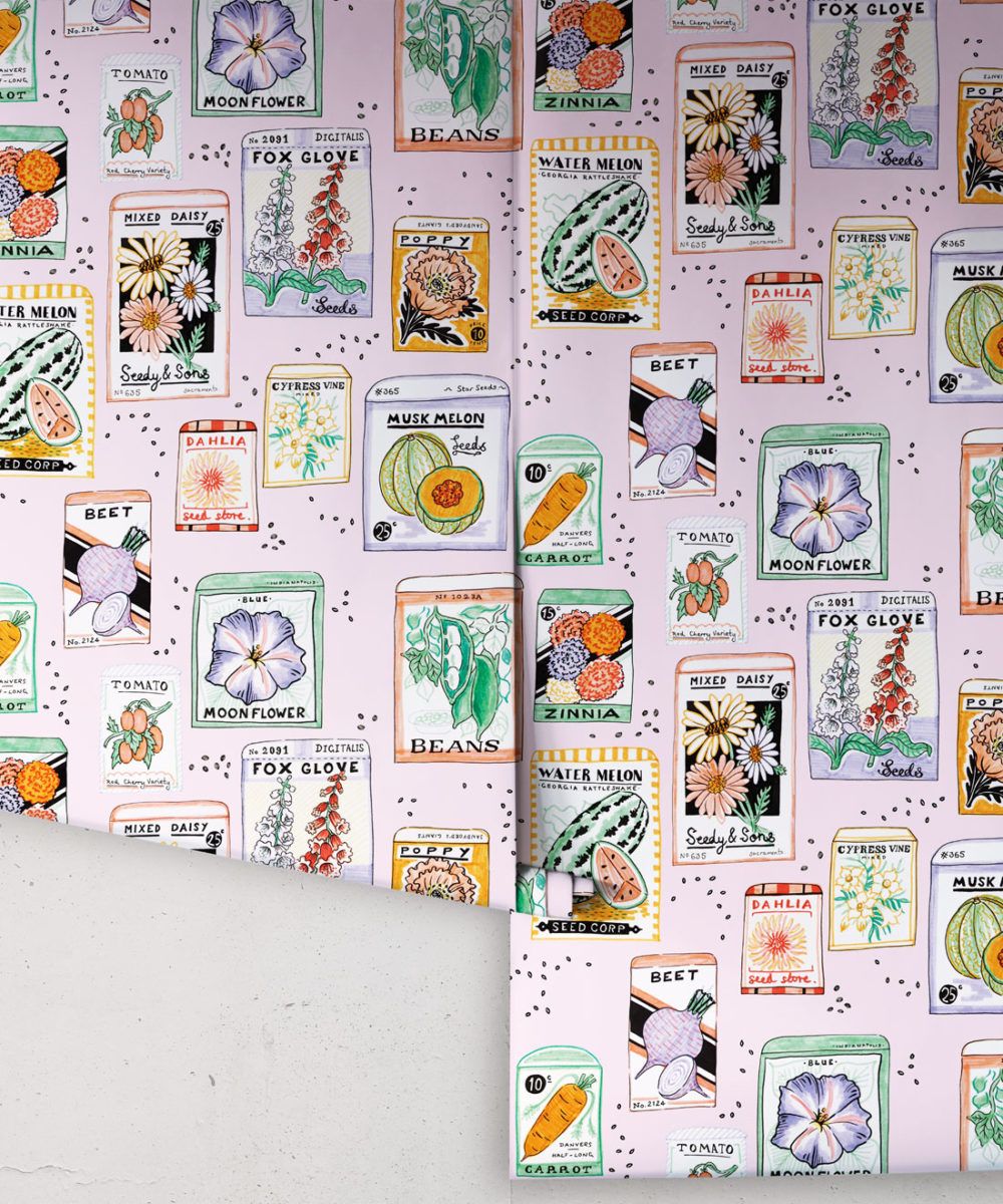 Seed Packets Wallpaper • Fun, Gardening Wallpaper • Milton & King USA