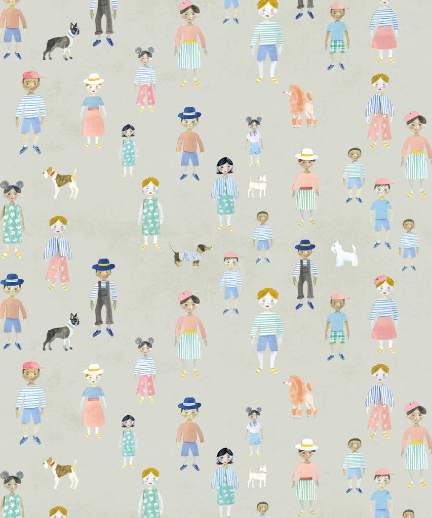 Paper Dolls Wallpaper • Fun Kids Wallpaper • Milton & King USA