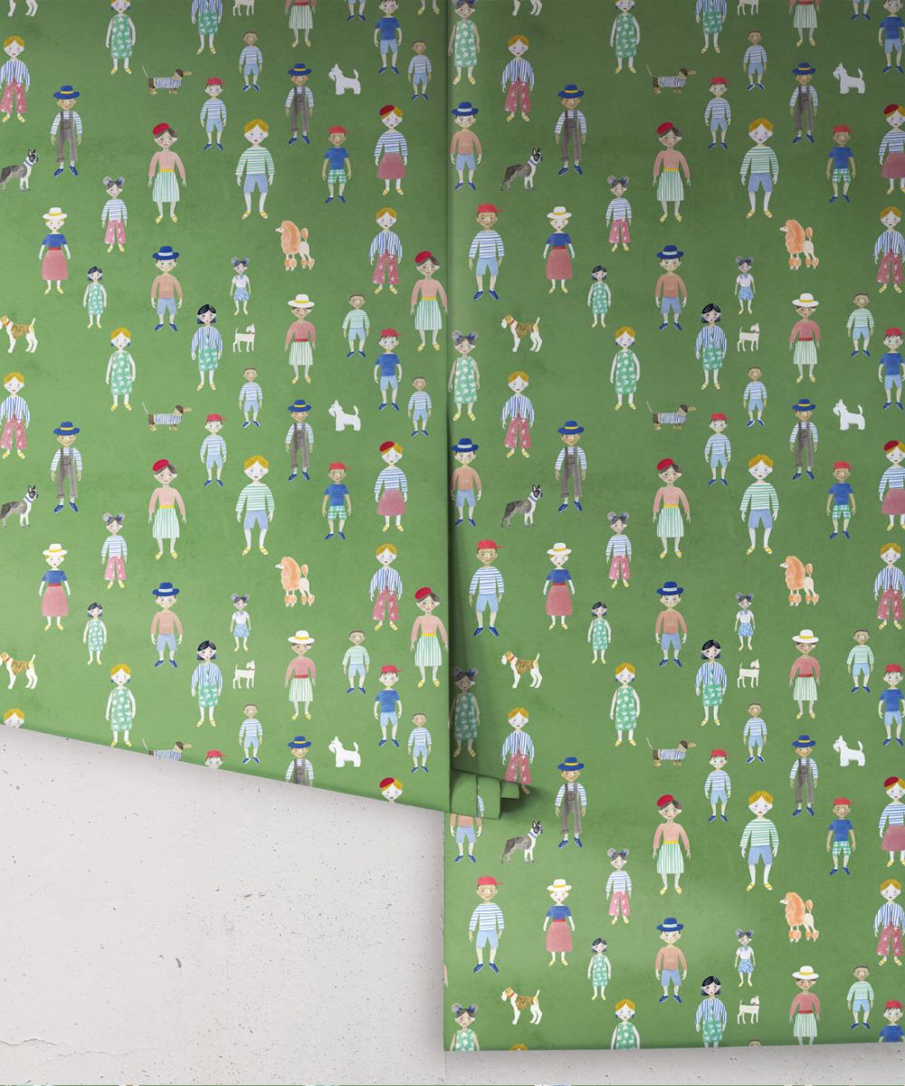 Paper Dolls Wallpaper • Fun Kids Wallpaper • Milton & King USA