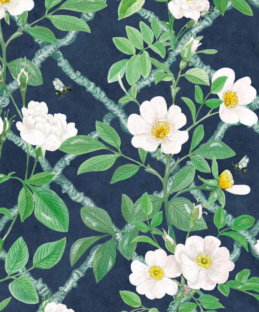 Treillage Wallpaper • Garden Floral Trellis • Milton & King