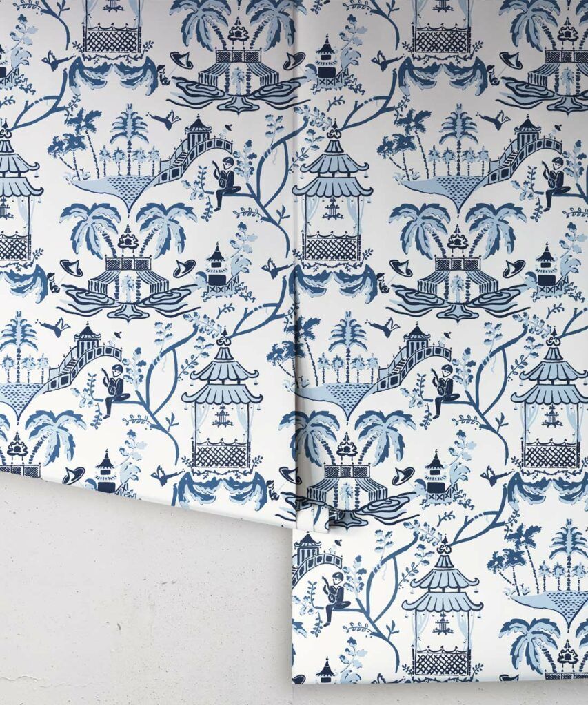Mulberry Wallpaper • Modern Toile Design • Milton & King