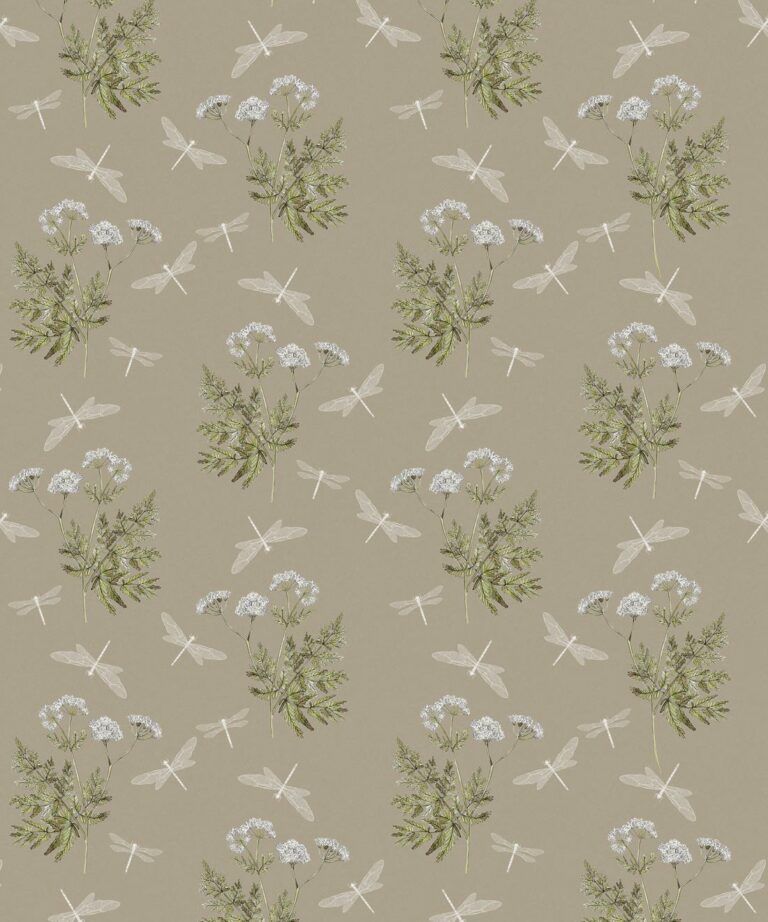 Dancing Mayfly Wallpaper • Dainty Floral Wallpaper • Milton & King