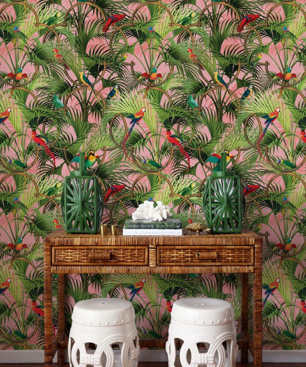 Copacabana • Tropical Parrots Wallpaper • Milton & King