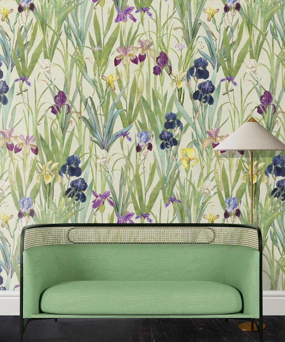 Iris Wallpaper • Floral Botanical Wallpaper • Milton & King USA