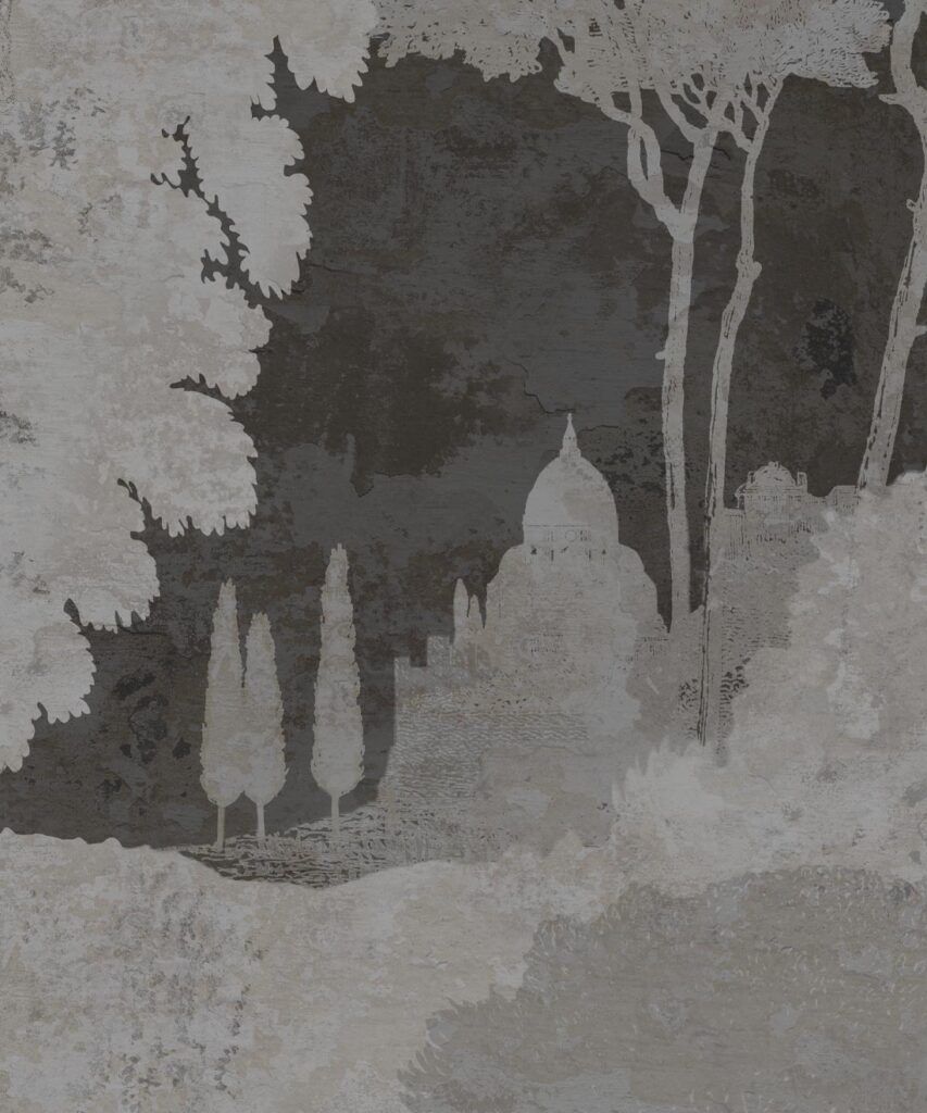 Tuscan Landscape Mural • Shadowy Italian Nature • Milton & King