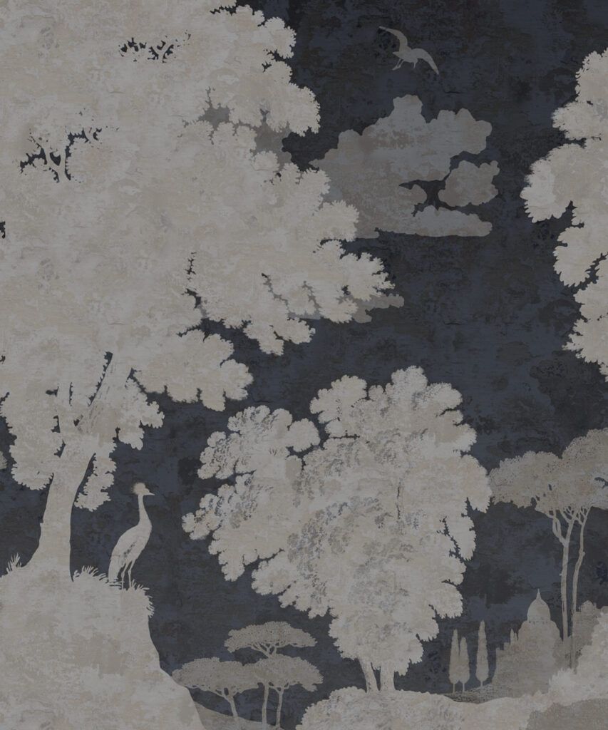 Tuscan Landscape Mural • Shadowy Italian Nature • Milton & King