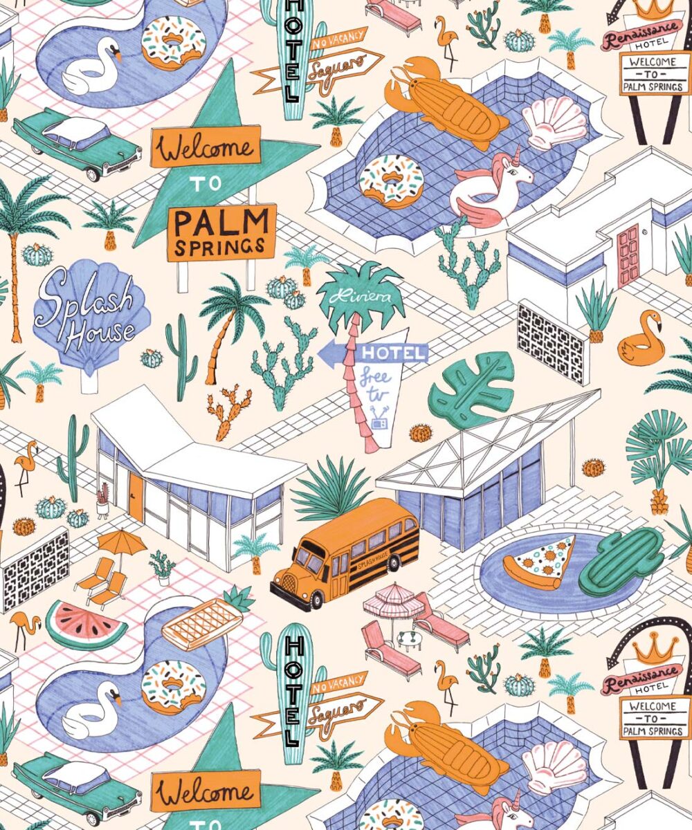 Pool Party Wallpaper • Retro American Dream • Milton & King