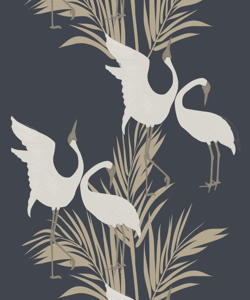 Dancing Brolgas Wallpaper • Bird wallpaper • Milton & King USA