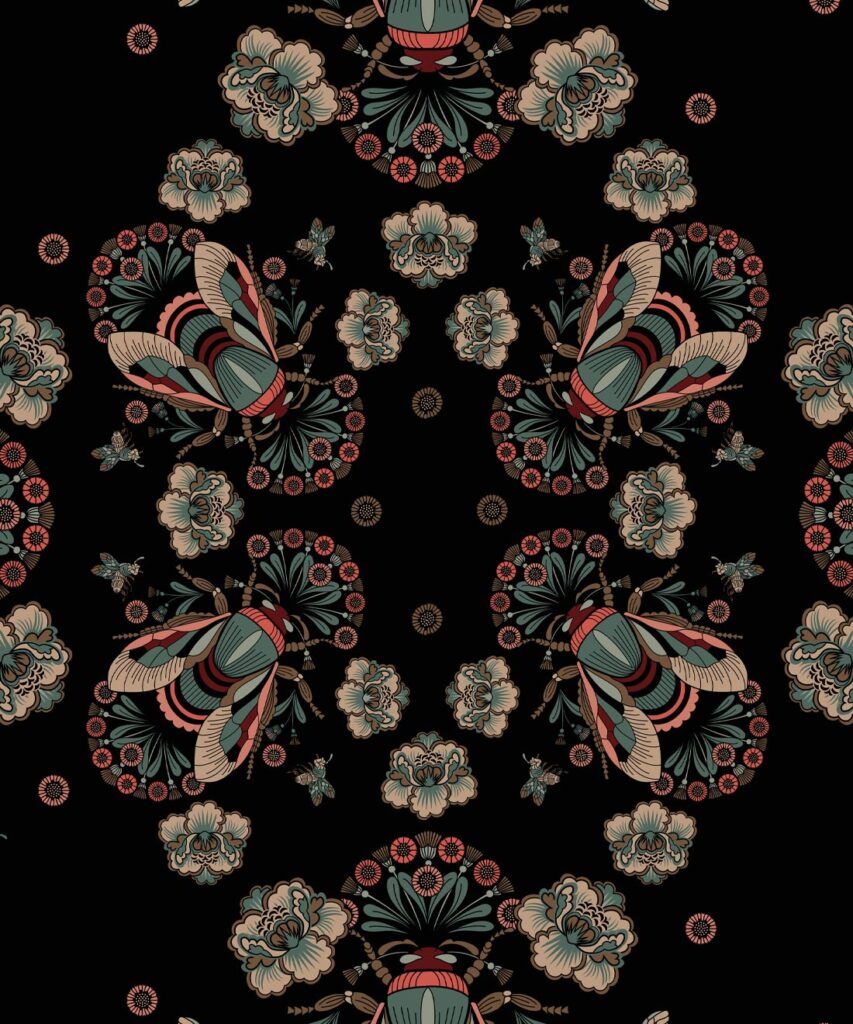 Bees Lace Wallpaper • Insect Design • Milton & King USA