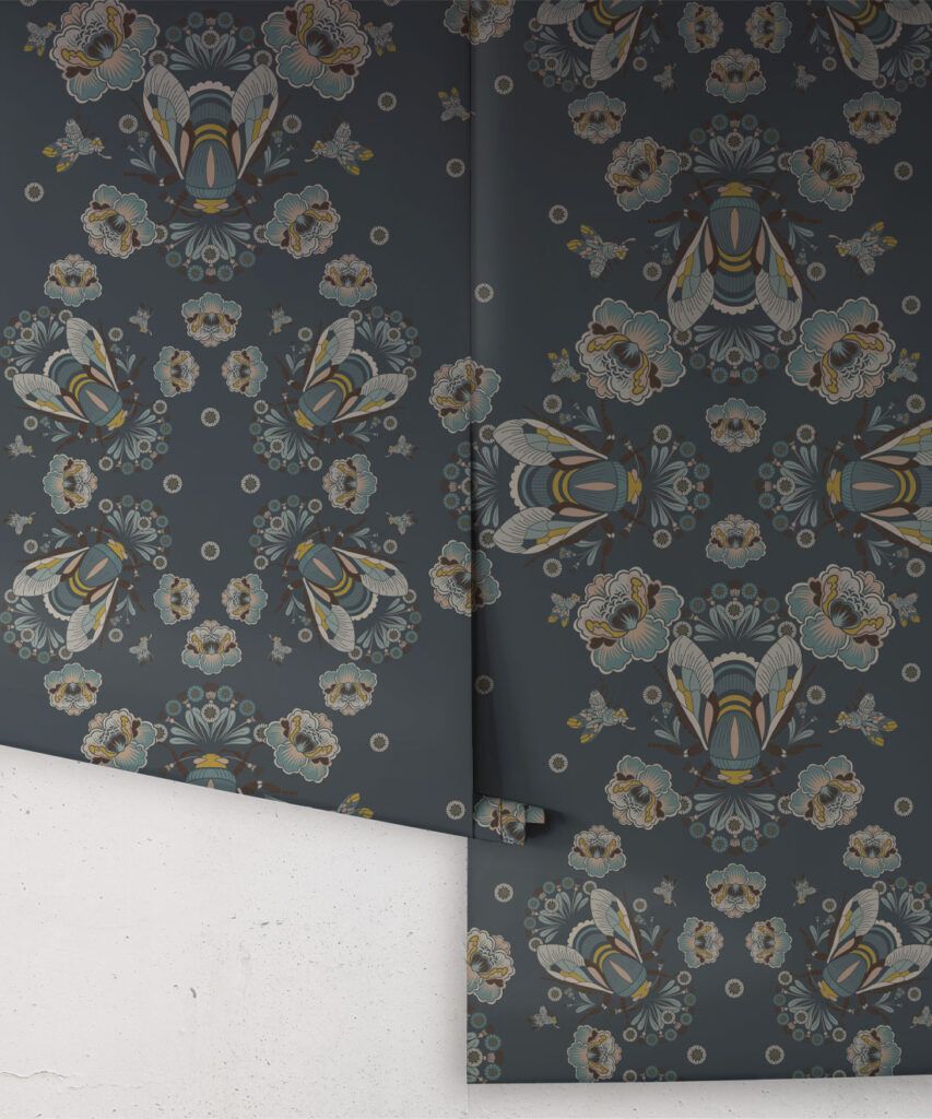 Bees Lace Wallpaper • Insect Design • Milton & King USA