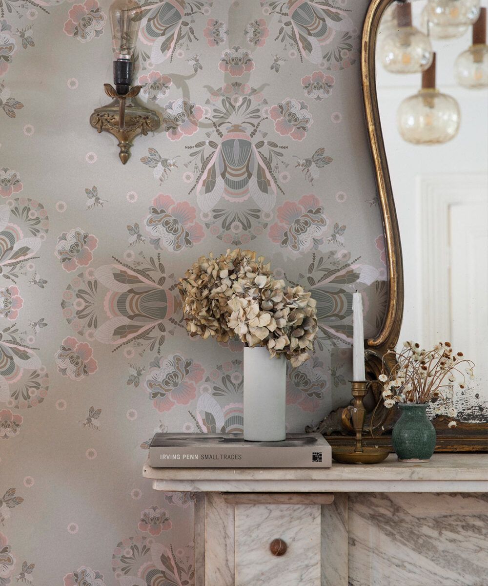 Bees Lace Wallpaper • Insect Design • Milton & King USA