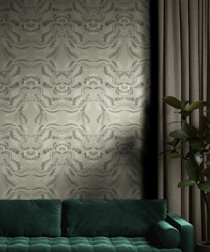 Prancing Peacocks Wallpaper • Playful Birds • Milton & King USA