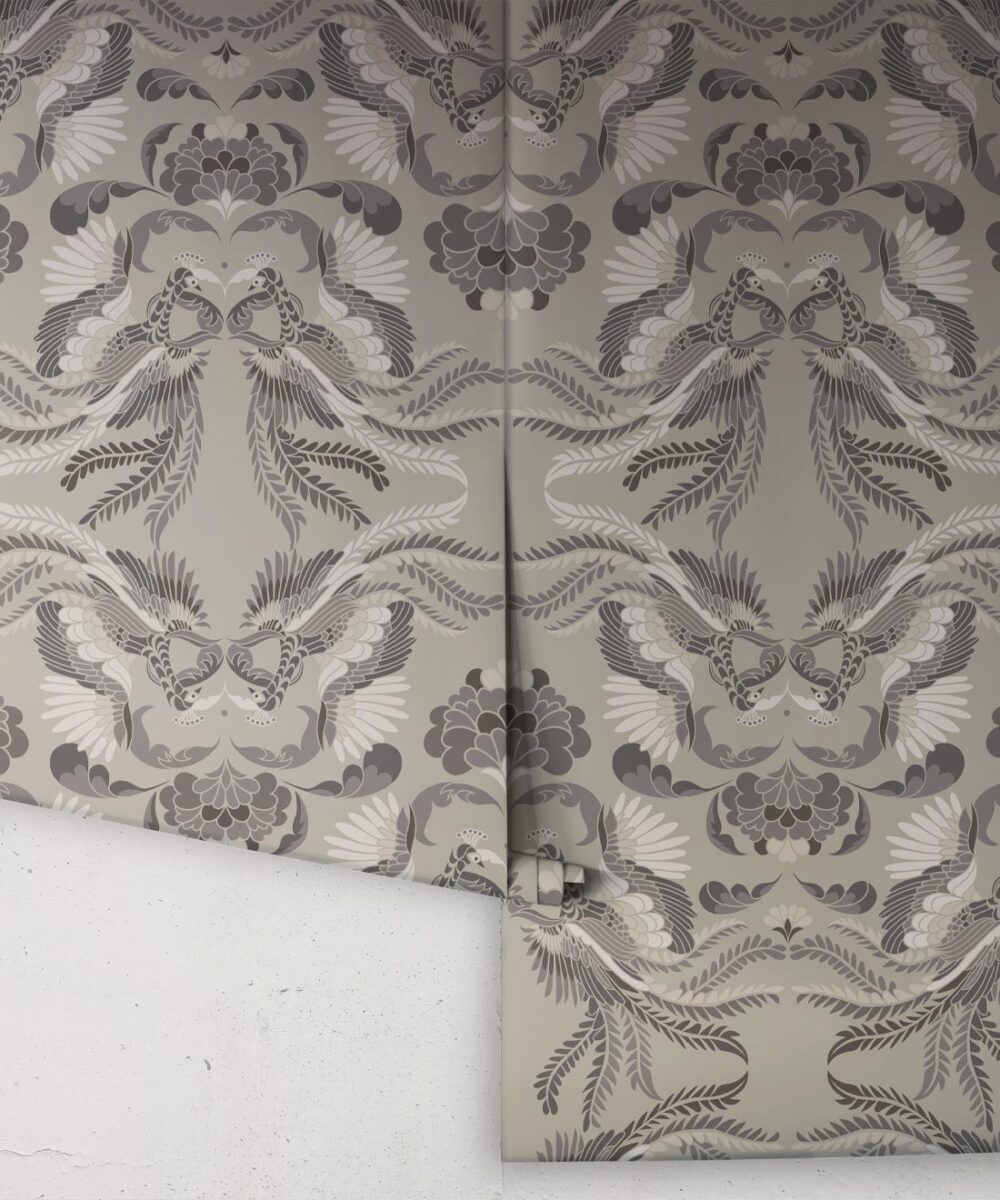 Prancing Peacocks Wallpaper • Playful Birds • Milton & King USA