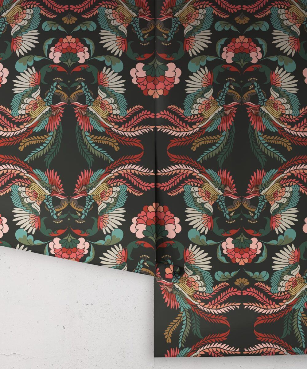 Prancing Peacocks Wallpaper • Playful Birds • Milton & King USA
