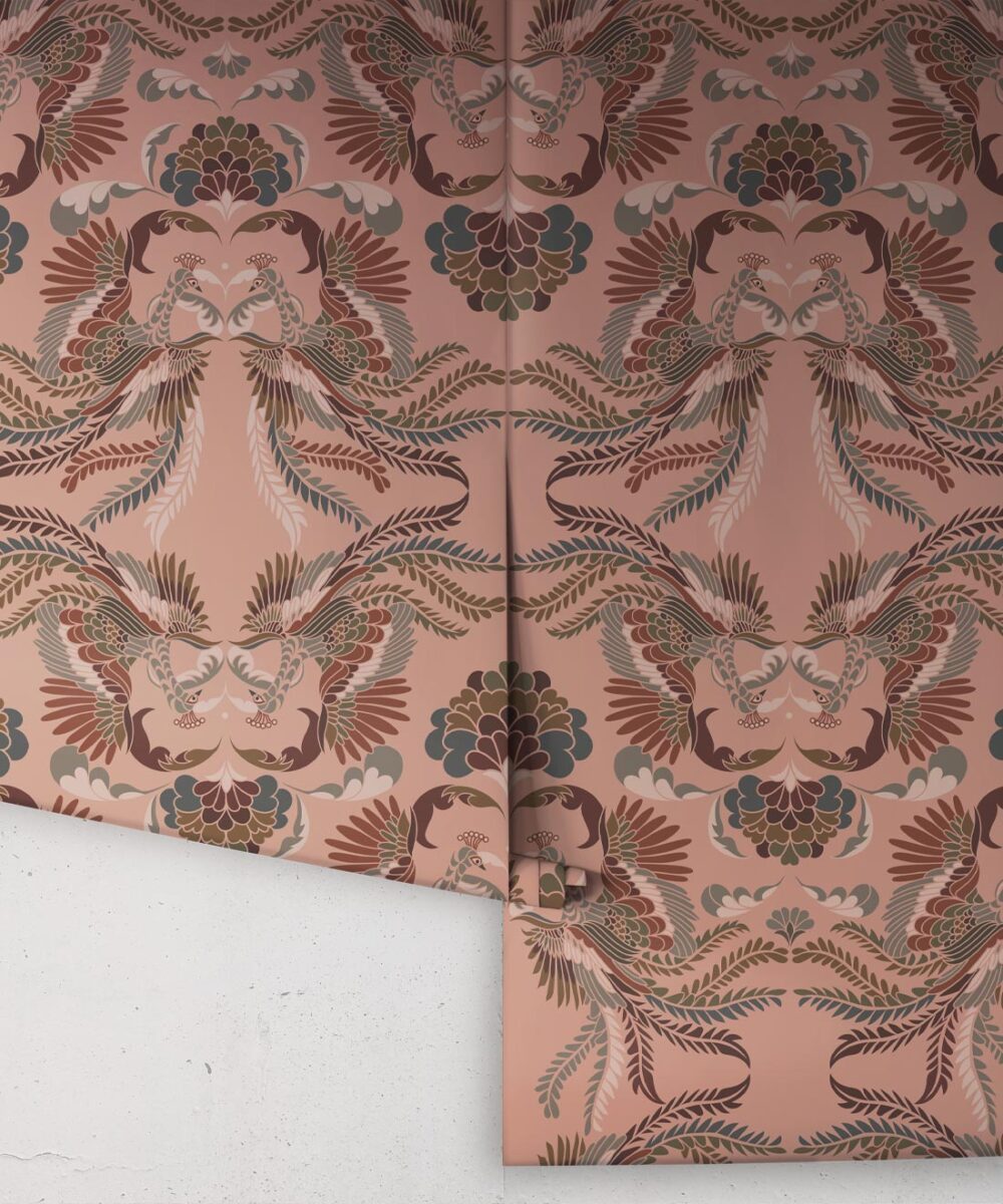 Prancing Peacocks Wallpaper • Playful Birds • Milton & King USA