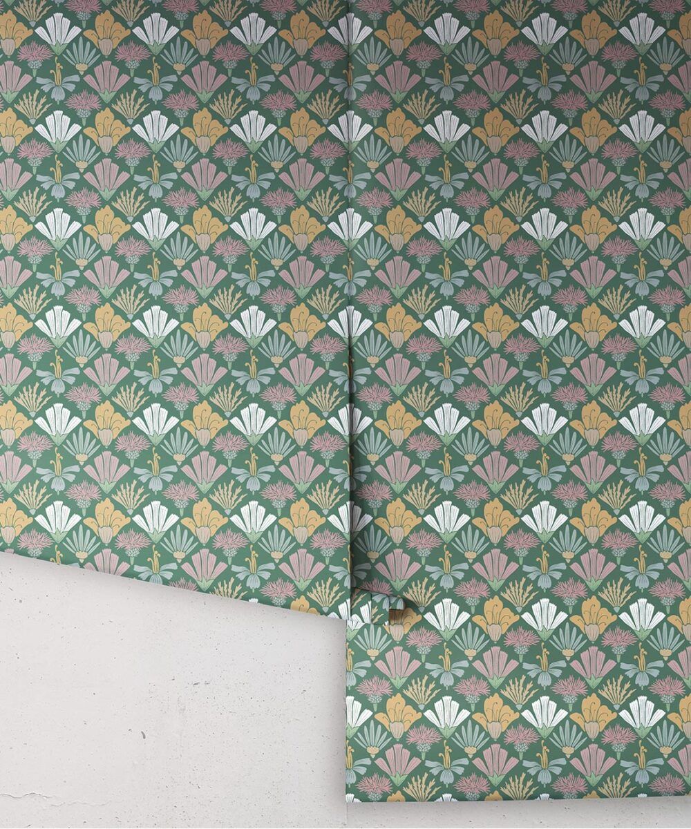 Fanned Flowers Wallpaper• Floral Wallpaper • Milton & King USA