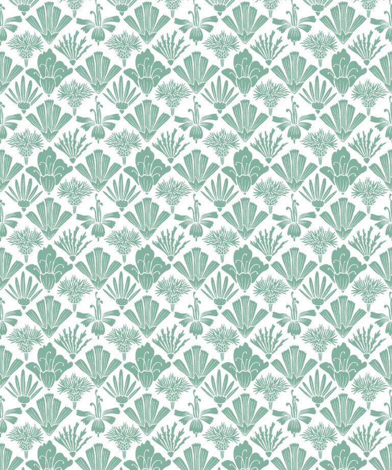 Fanned Flowers Wallpaper• Floral Wallpaper • Milton & King USA