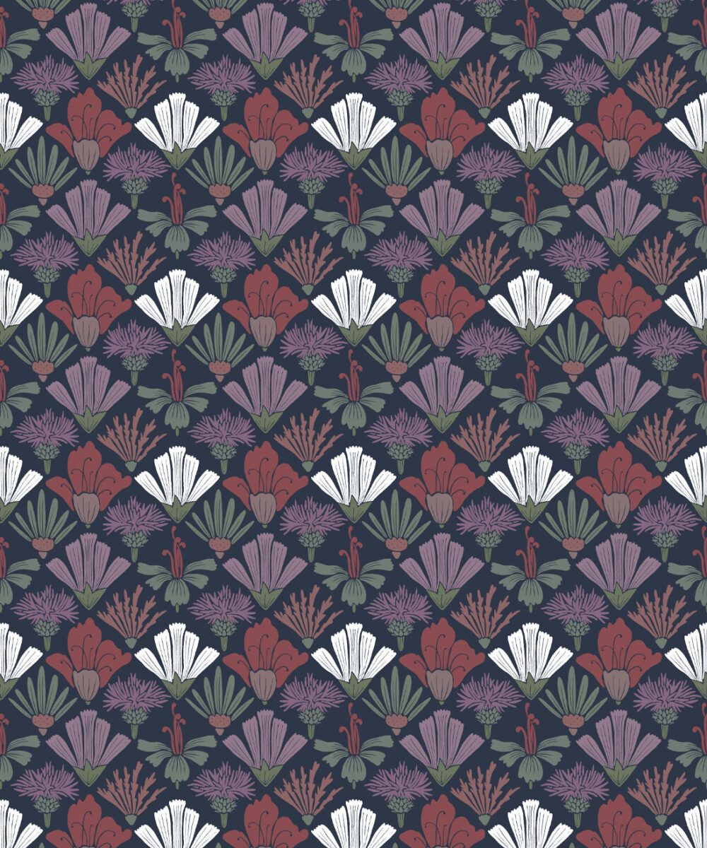 Fanned Flowers Wallpaper• Floral Wallpaper • Milton & King USA