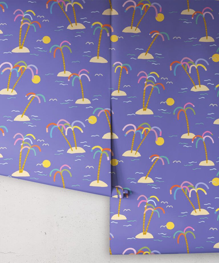 Happy Like A Holiday Wallpaper • Palm Trees • Milton & King USA