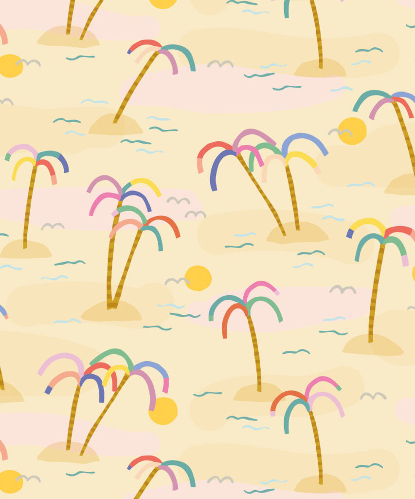Happy Like A Holiday Wallpaper • Palm Trees • Milton & King USA