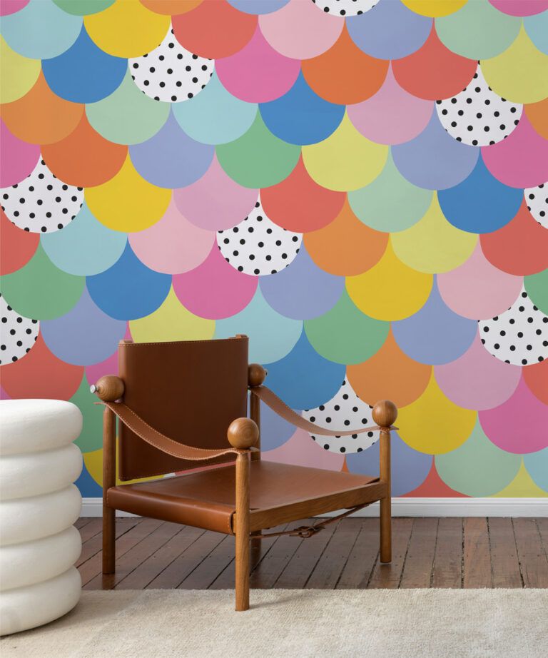 Happy Scales Mural • Animal Scales Wallpaper • Milton & King USA