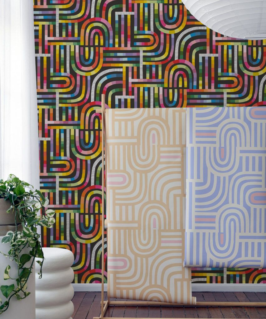 Maze Wallpaper • Arches & Rainbows • Milton & King USA
