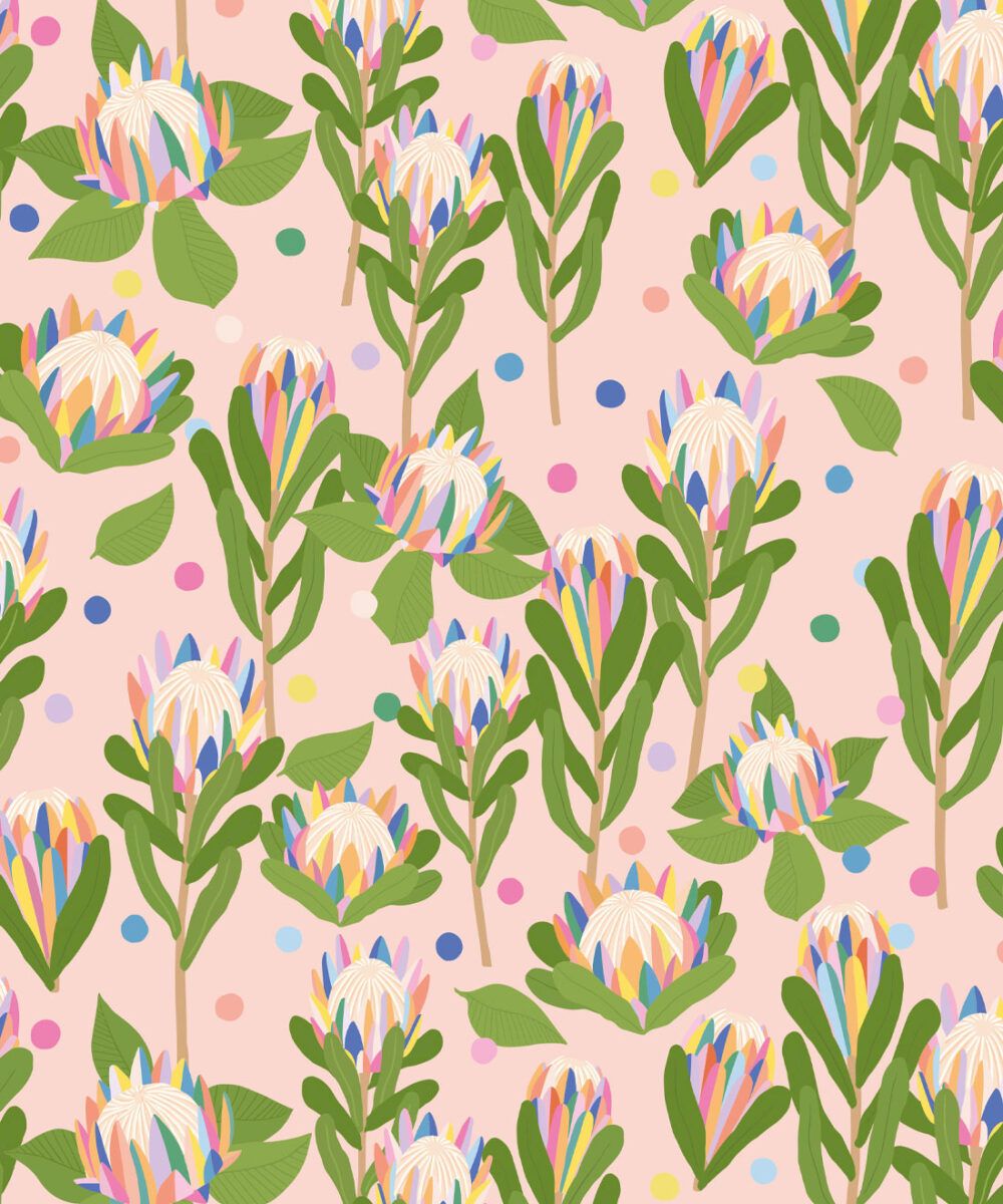Protea Party Wallpaper • Playful Florals • Milton & King USA