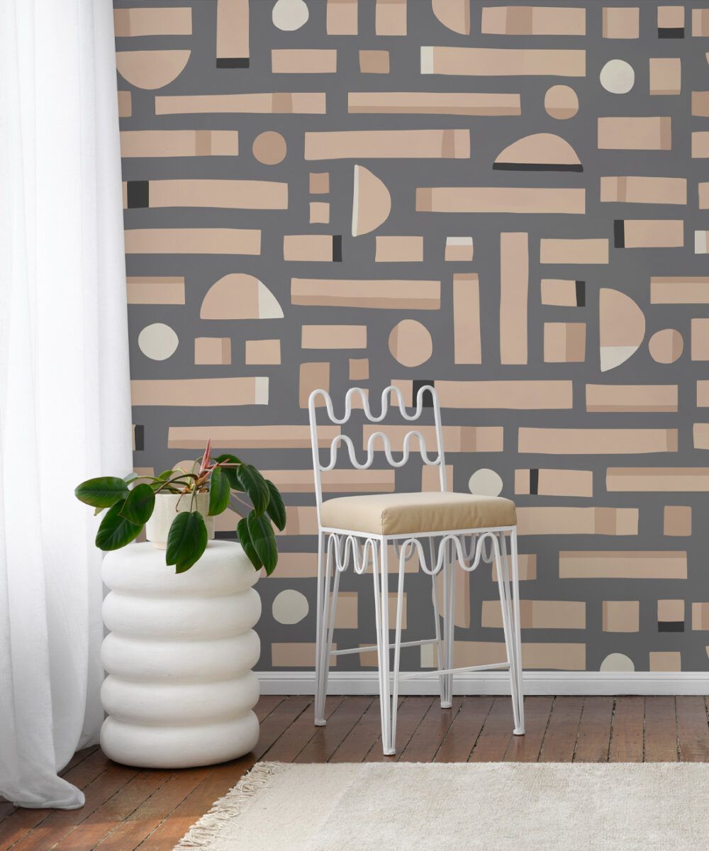 Shape Play Mural • Fun Geometric Wallpaper • Milton & King USA