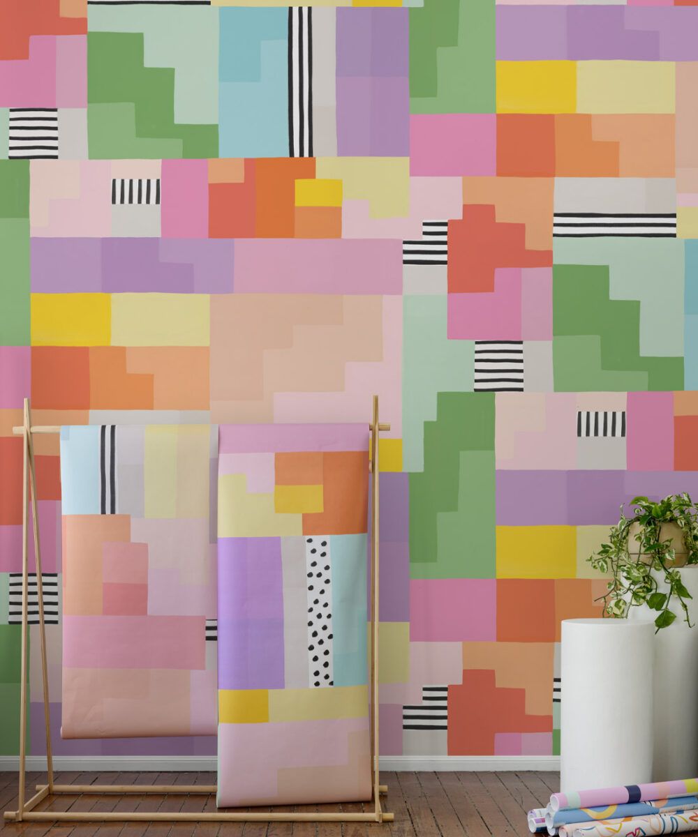 Stepping Up Mural • Abstract Wallpaper • Milton & King USA