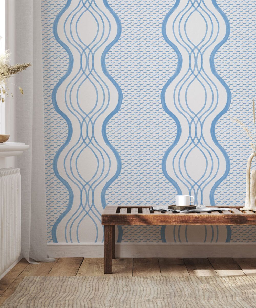 Wavy Lines Wallpaper • Simple Watercolor Design • Milton & King