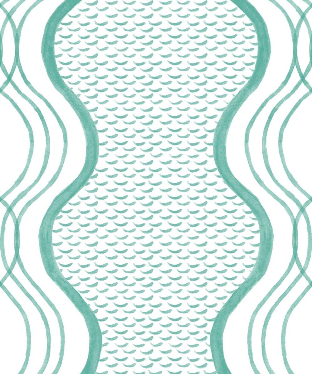 Wavy Lines Wallpaper • Simple Watercolor Design • Milton & King