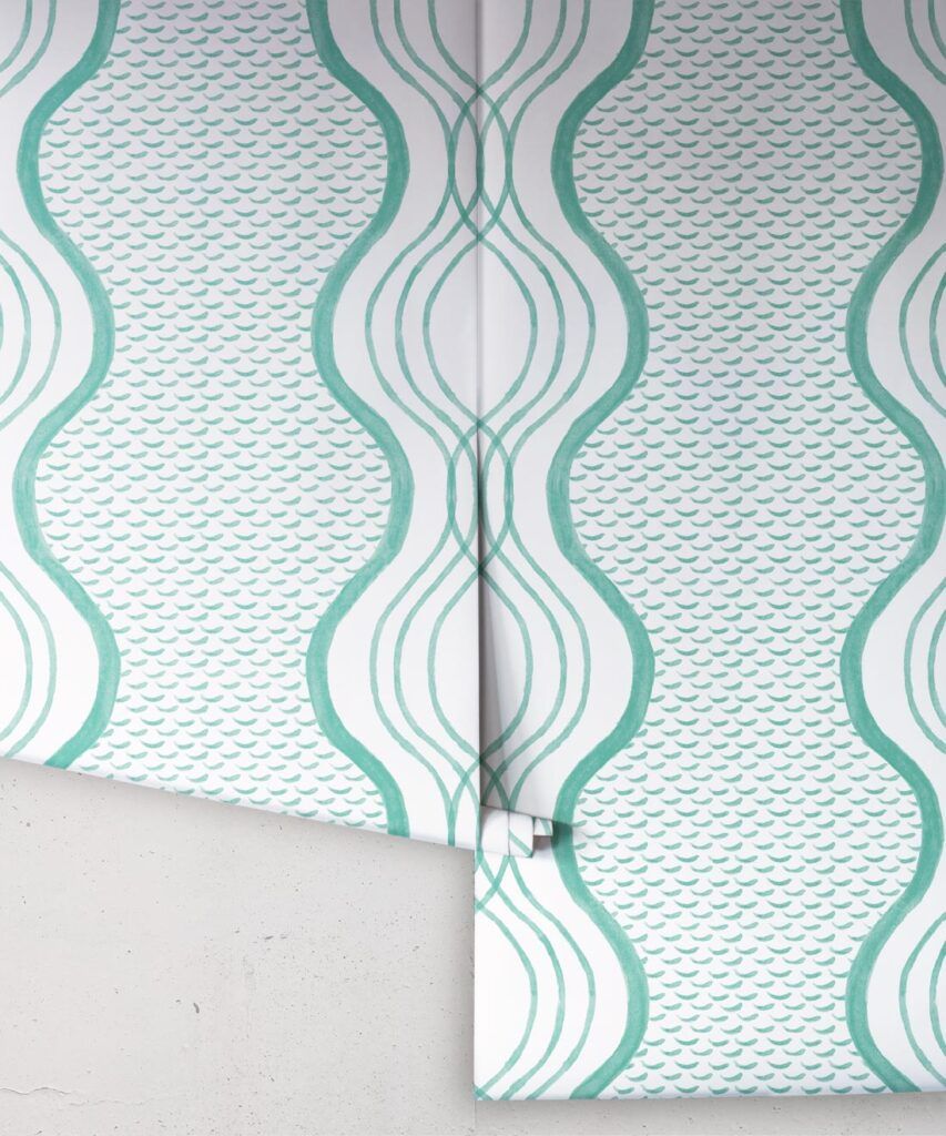 Wavy Lines Wallpaper • Simple Watercolor Design • Milton & King