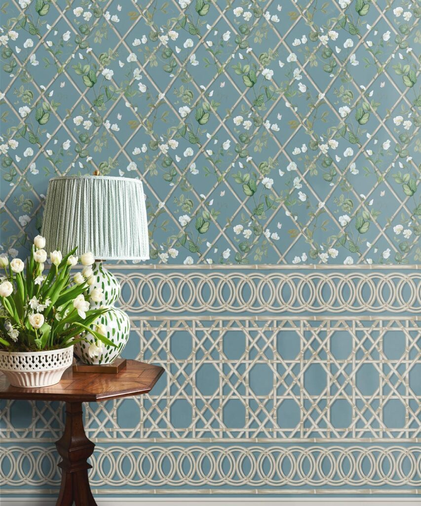 Climbing Sweet Pea Frieze Mural • Elegant Floral • Milton & King US