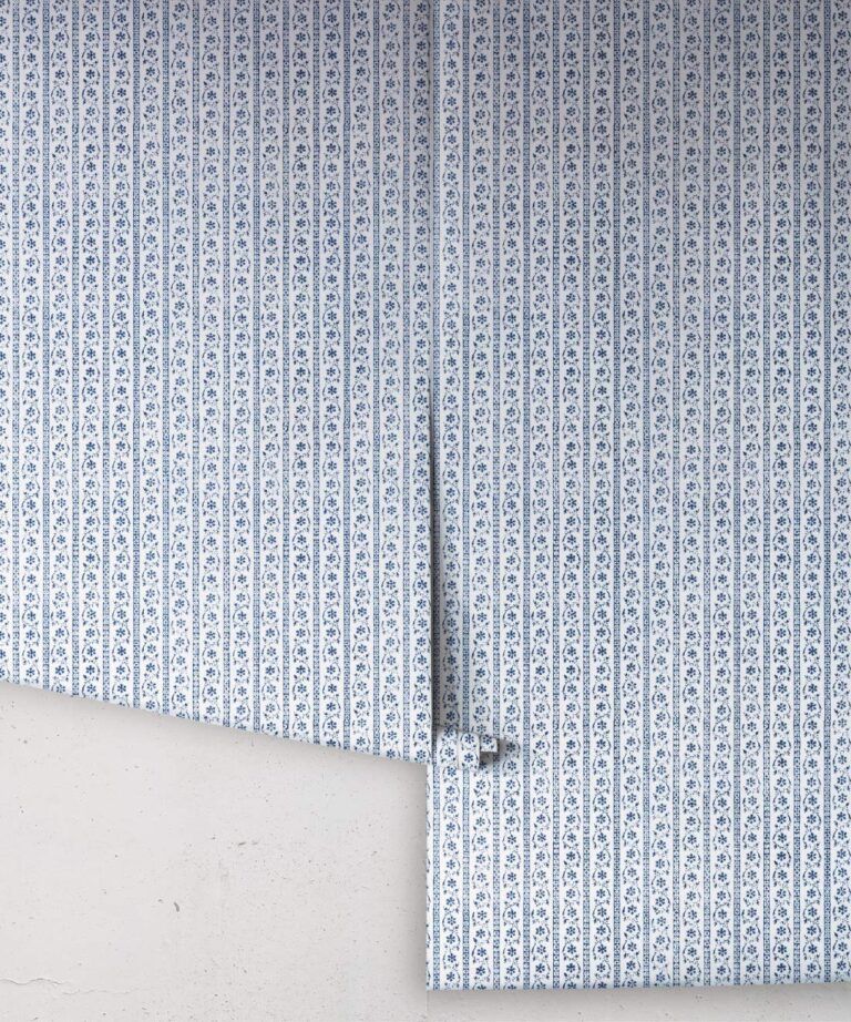 Daisy Chain Wallpaper • Floral Stripe Wallpaper • Milton & King USA