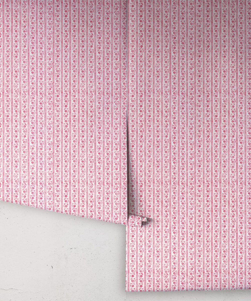 Daisy Chain Wallpaper • Floral Stripe Wallpaper • Milton & King USA