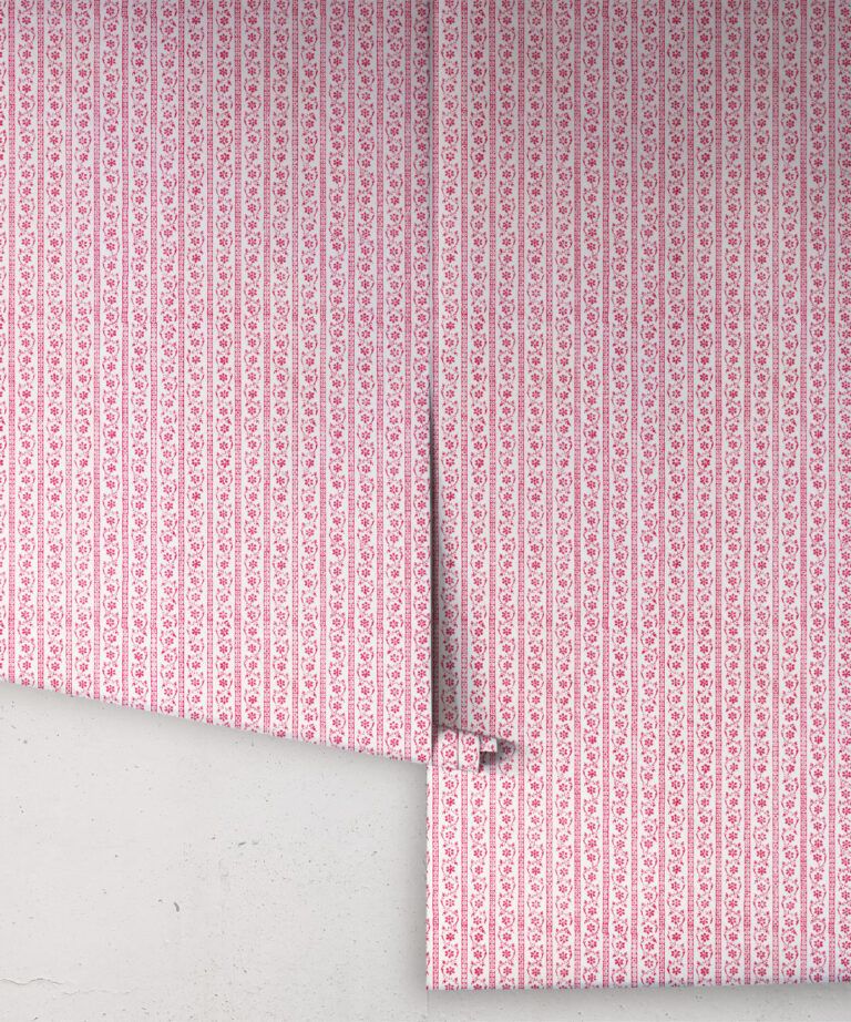 Daisy Chain Wallpaper • Floral Stripe Wallpaper • Milton & King USA