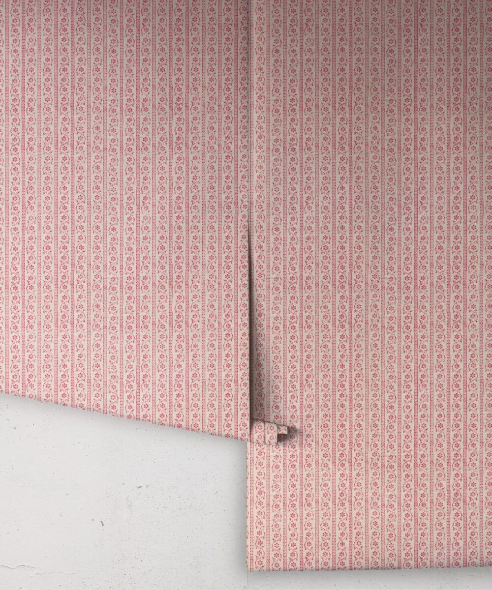 Daisy Chain Wallpaper • Floral Stripe Wallpaper • Milton & King USA