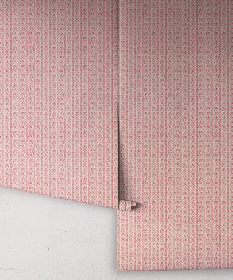 Daisy Chain Wallpaper • Floral Stripe Wallpaper • Milton & King USA