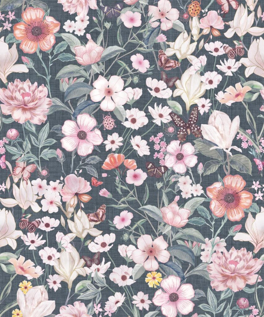 Barney Vintage Wallpaper • Antique Floral • Milton & King USA
