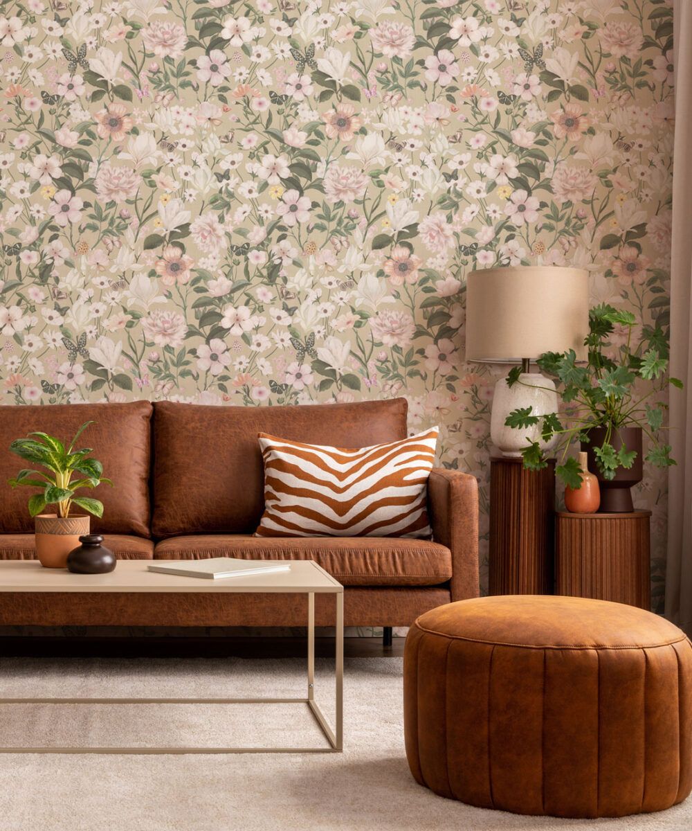 Barney Vintage Wallpaper • Antique Floral • Milton & King USA