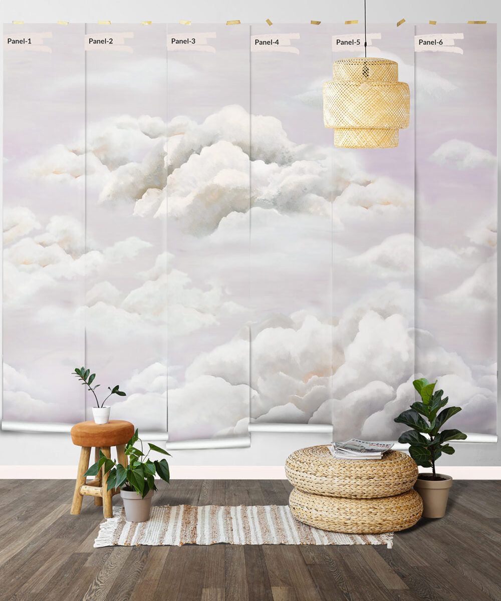 Serenity Mural Wallpaper • Cloudy Sky Mural • Milton & King USA