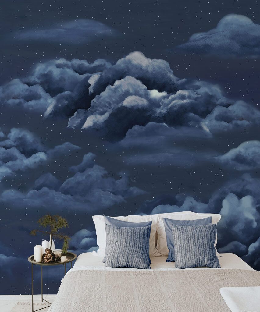 Serenity Mural Wallpaper • Cloudy Sky Mural • Milton & King USA