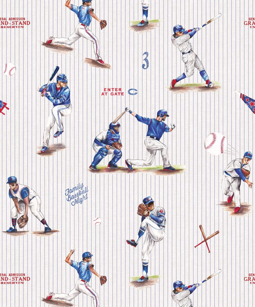 Baseball Wallpaper • Vintage Sports Decor • Milton & King USA