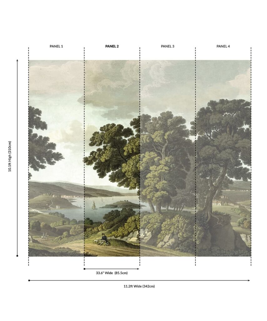 English Landscape Grasscloth Mural • Milton & King