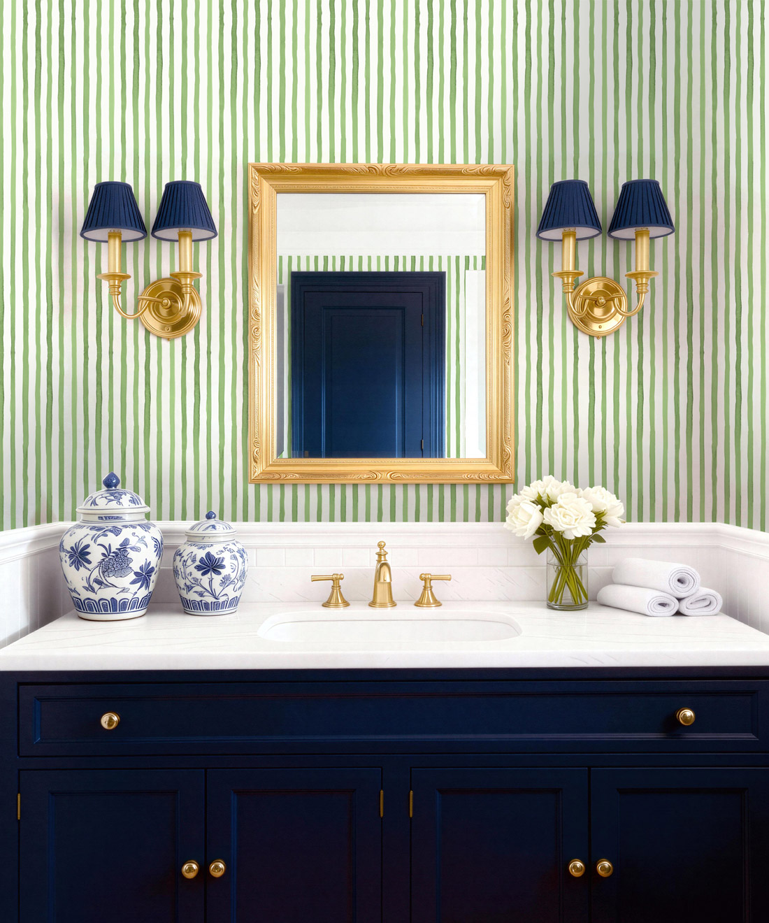 Nantucket Decorative Textile Wallpaper • Coastal Inspired Stripe ...